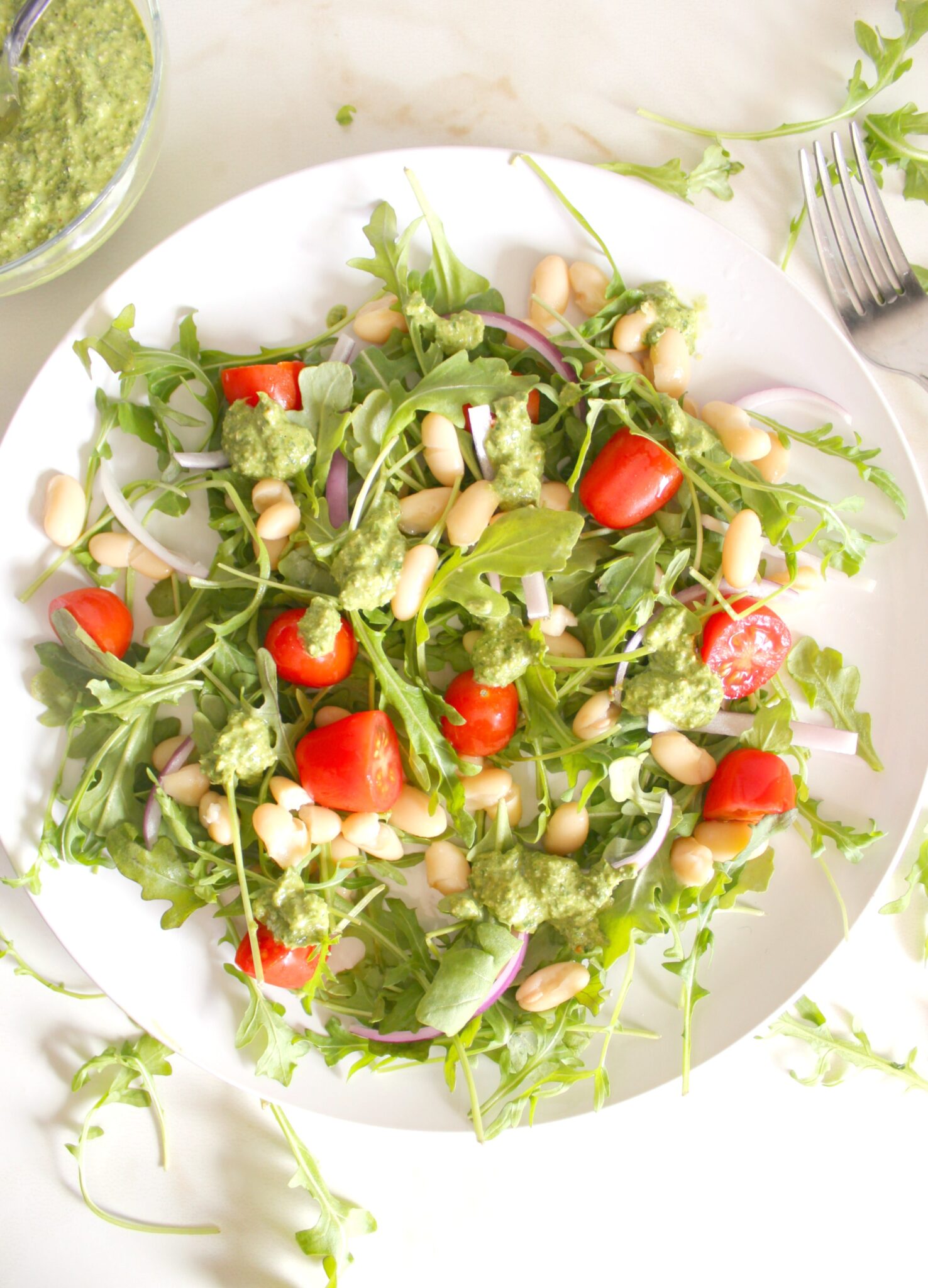 White Bean Arugula Salad - This Savory Vegan
