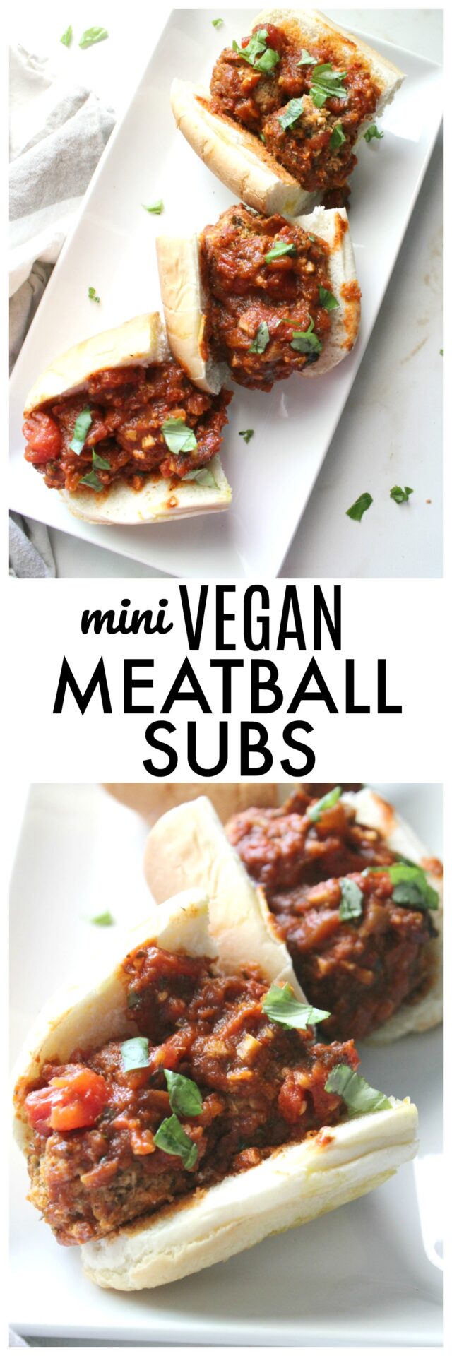Mini Vegan Meatball Subs - This Savory Vegan