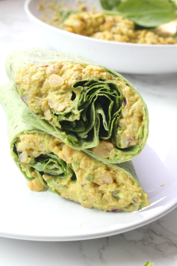 Smashed Chickpea Salad Wraps - This Savory Vegan