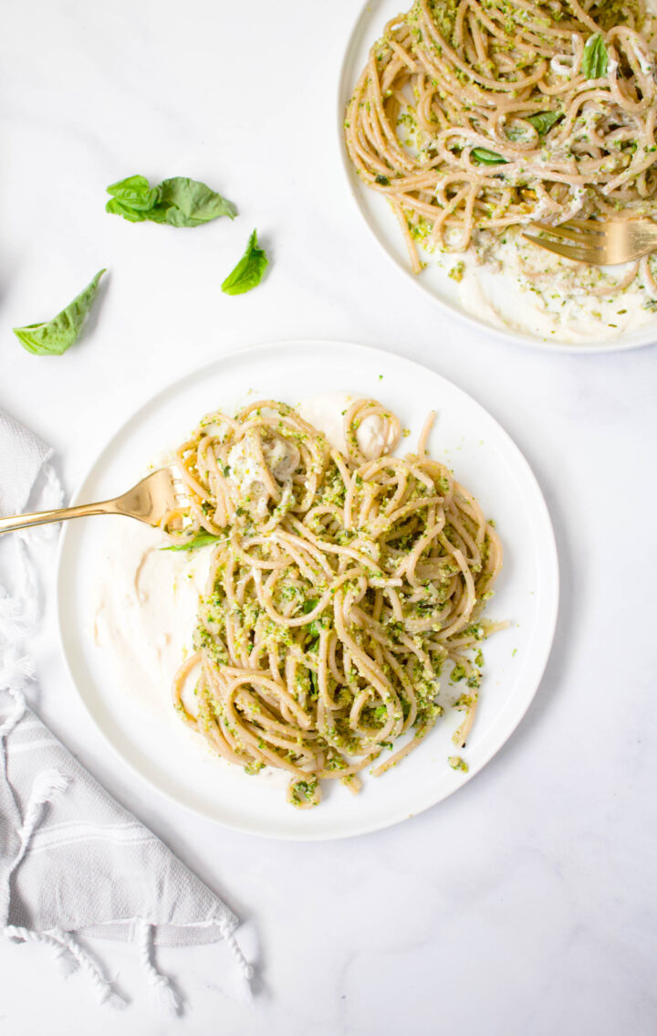 Broccoli Pesto Pasta - This Savory Vegan