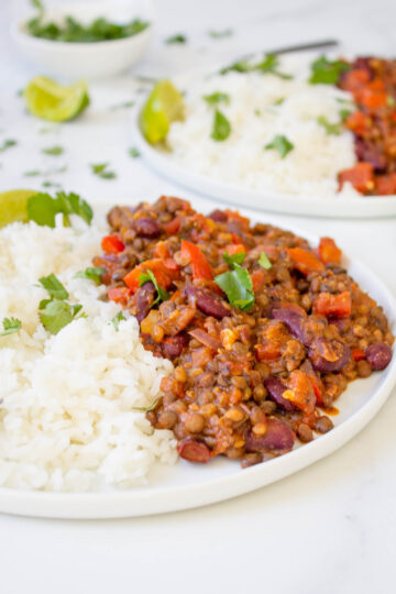Zesty Lentil, Bean & Rice Plates - This Savory Vegan