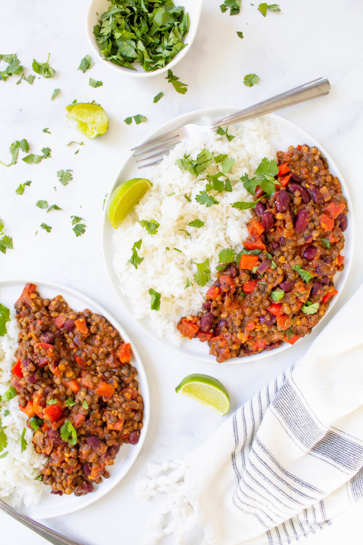 Zesty Lentil, Bean & Rice Plates - This Savory Vegan