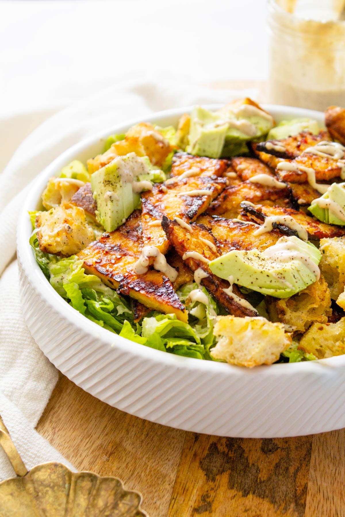 Grilled Tempeh Vegan Caesar Salad This Savory Vegan