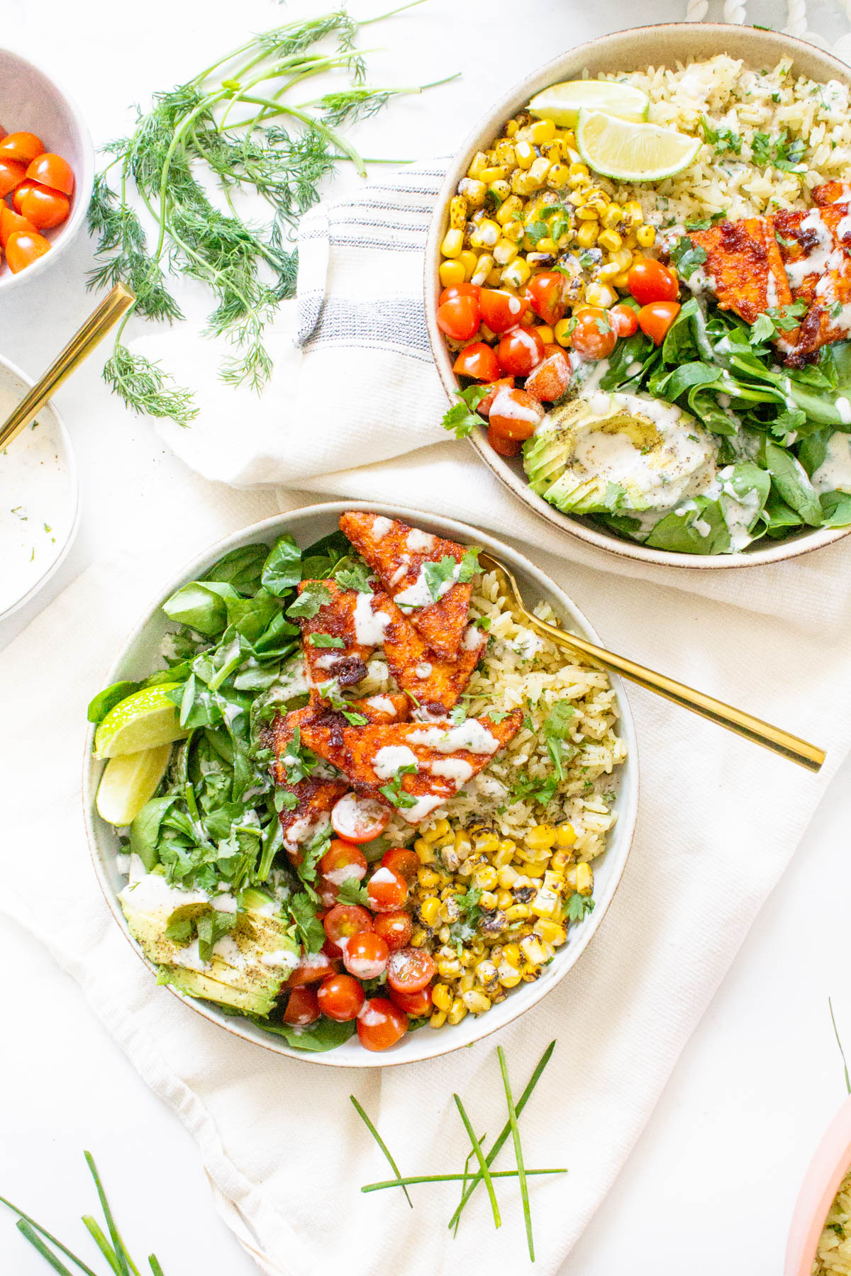 BBQ Tempeh Bowls with Garlic Herb Rice - This Savory Vegan