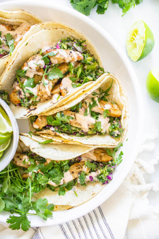 Vegan Lemon Pepper Chicken Tacos - This Savory Vegan