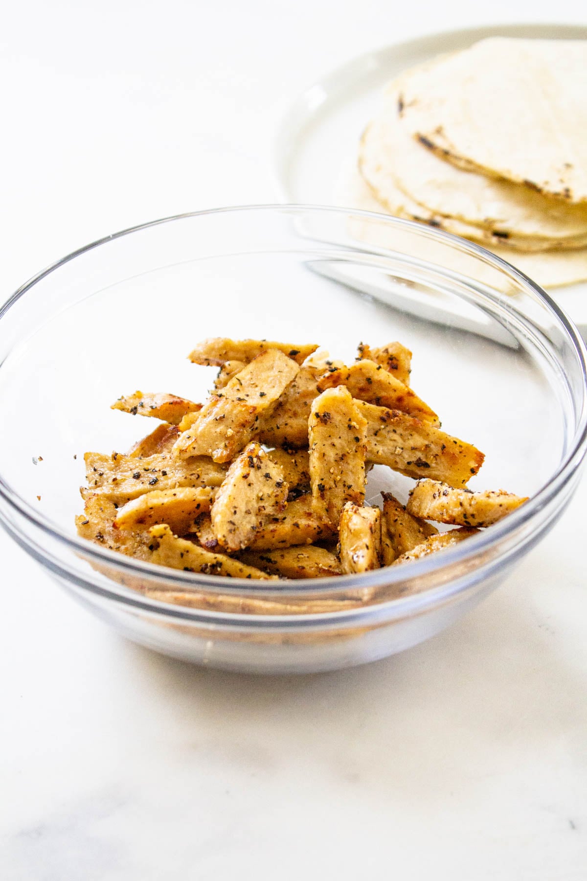 Vegan Lemon Pepper Chicken Tacos - This Savory Vegan