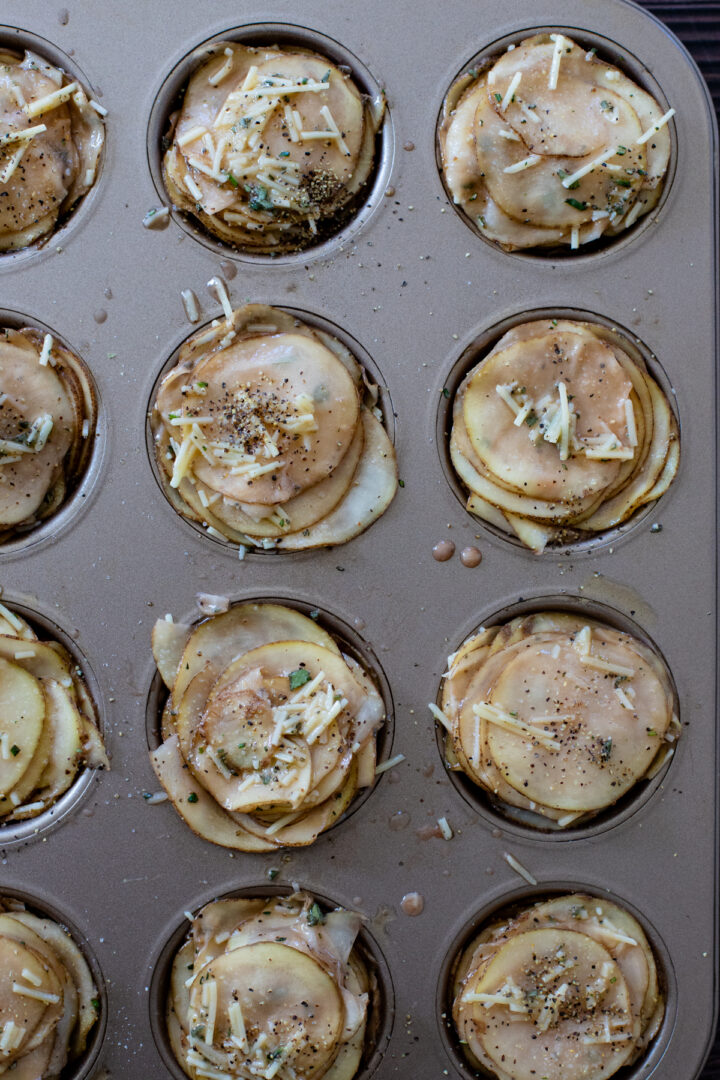 Crispy Herb Potato Stacks - This Savory Vegan