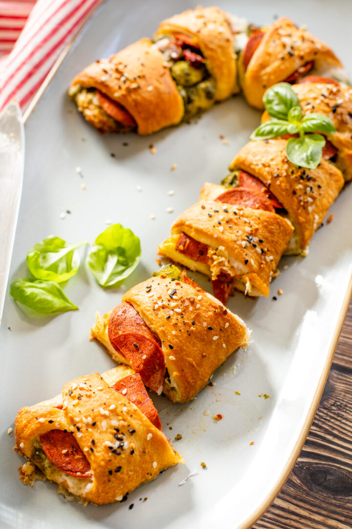 Candy Cane Pizza Crescent - This Savory Vegan