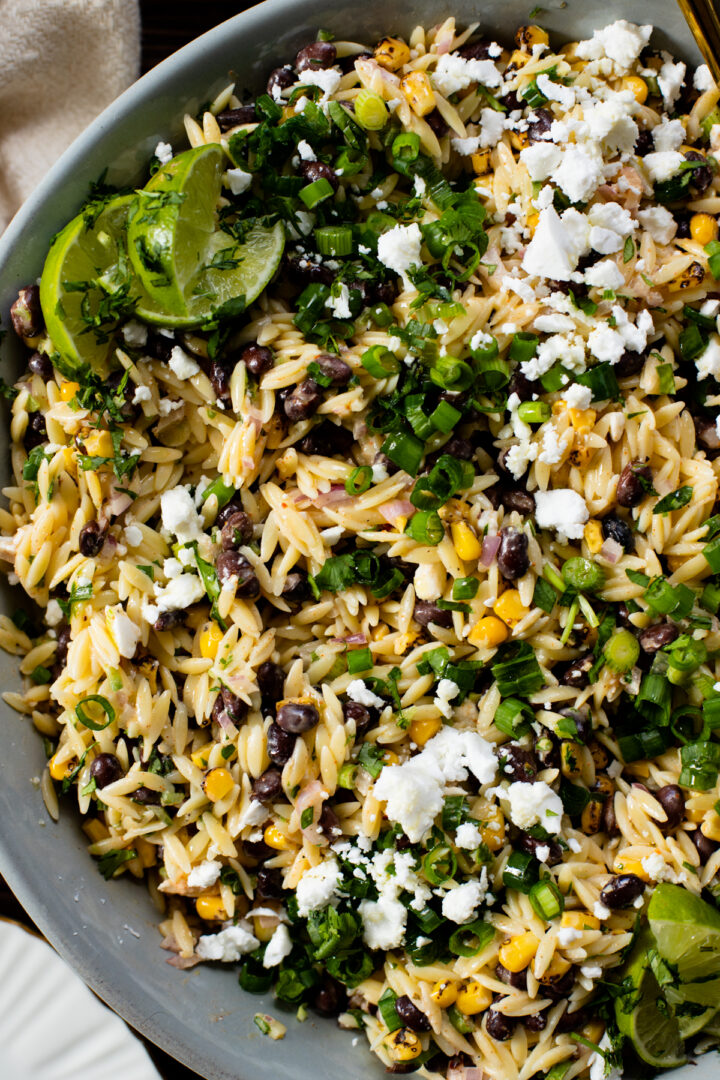 Black Bean & Corn Orzo Salad - This Savory Vegan