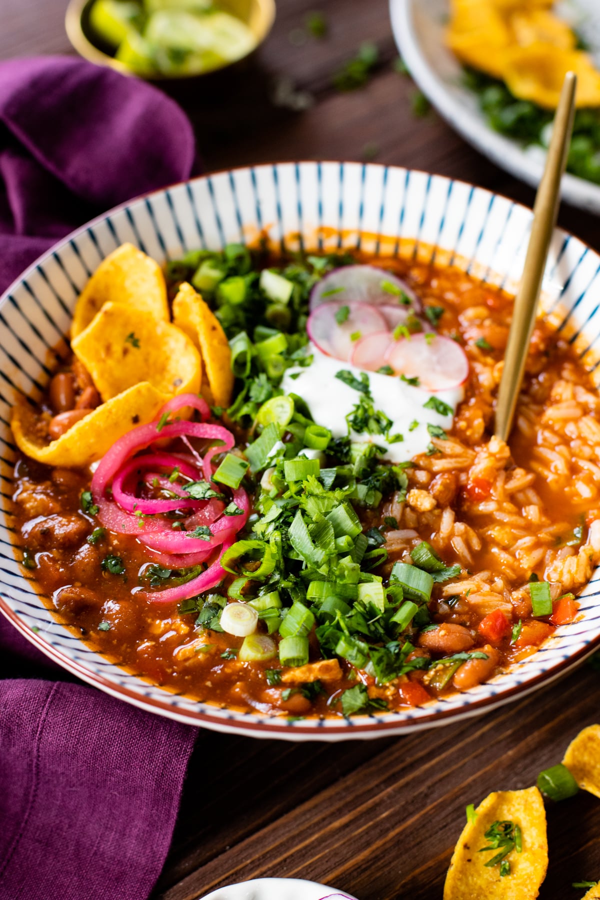 Salsa Verde Bean & Rice Soup - This Savory Vegan