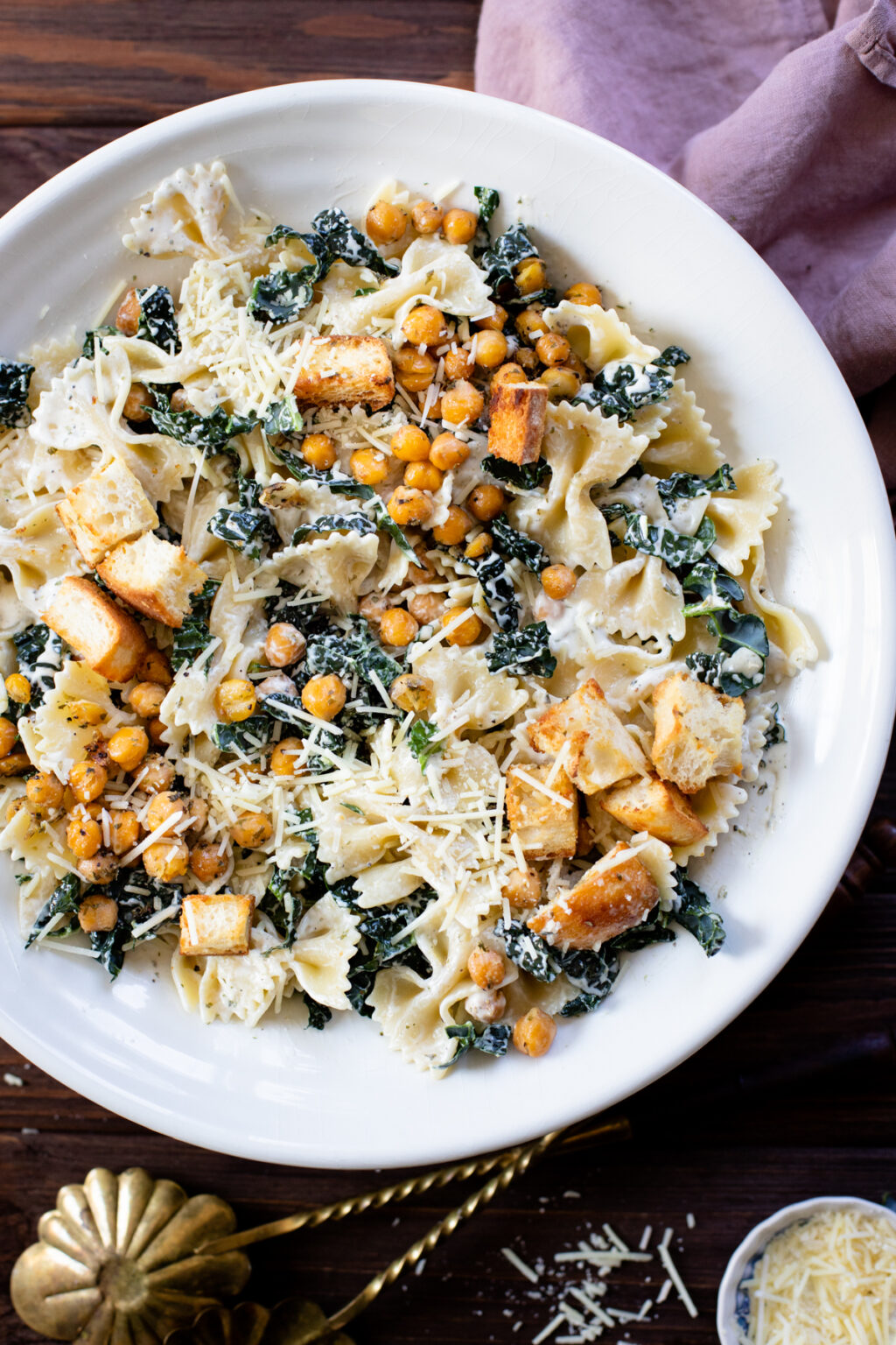 Kale Caesar Pasta Salad - This Savory Vegan