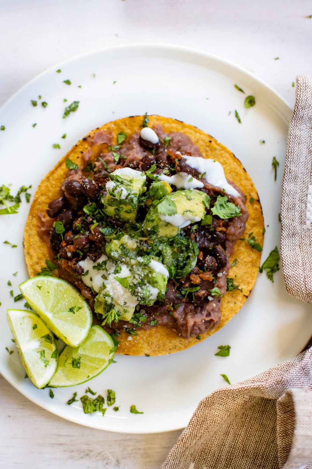 Black Bean Tostadas with Avocado Salsa - This Savory Vegan