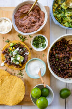 Black Bean Tostadas with Avocado Salsa - This Savory Vegan