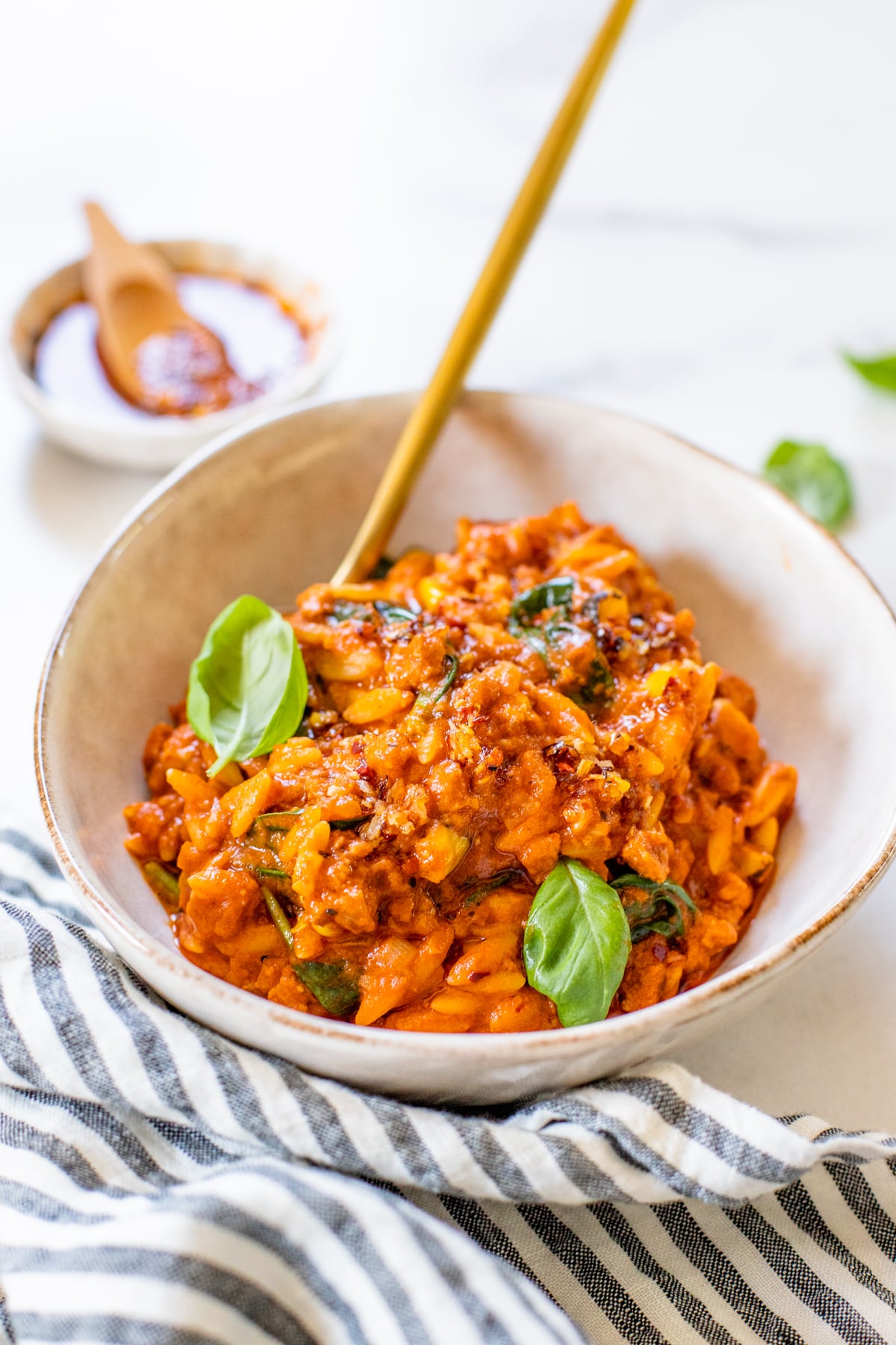 Spicy Soyrizo & Orzo Skillet - This Savory Vegan
