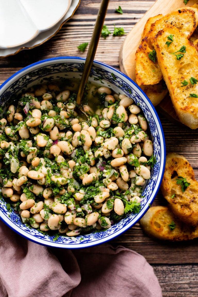 Chimichurri White Beans & Toast - This Savory Vegan