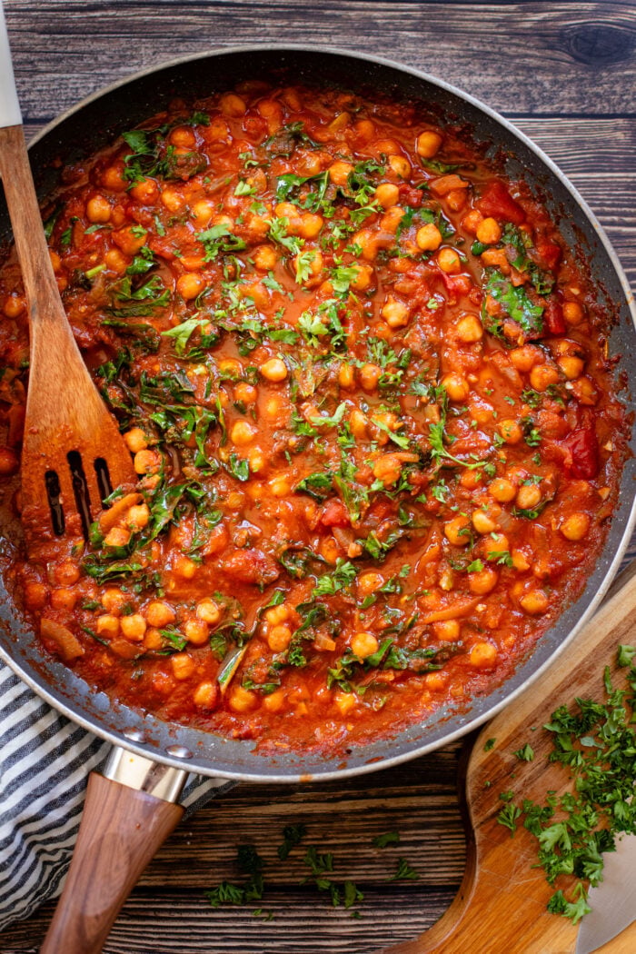 Tomato Braised Chickpeas - This Savory Vegan