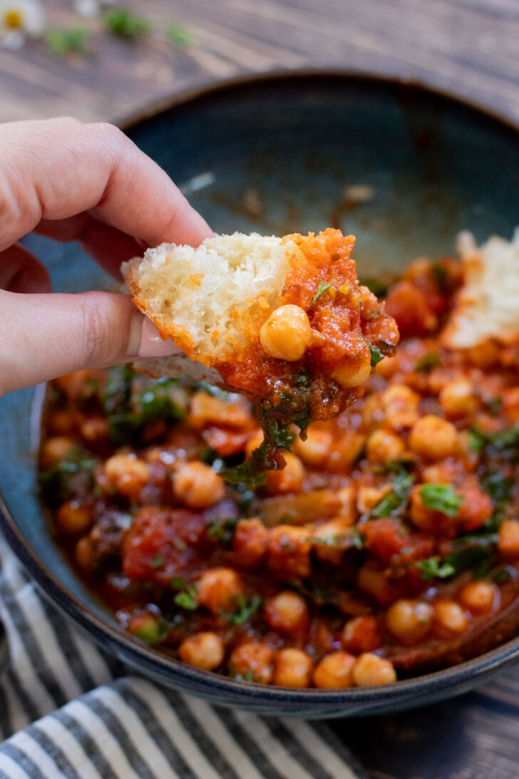 Tomato Braised Chickpeas - This Savory Vegan