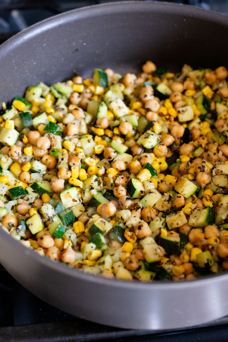 Zucchini & Corn Pesto Pitas - This Savory Vegan