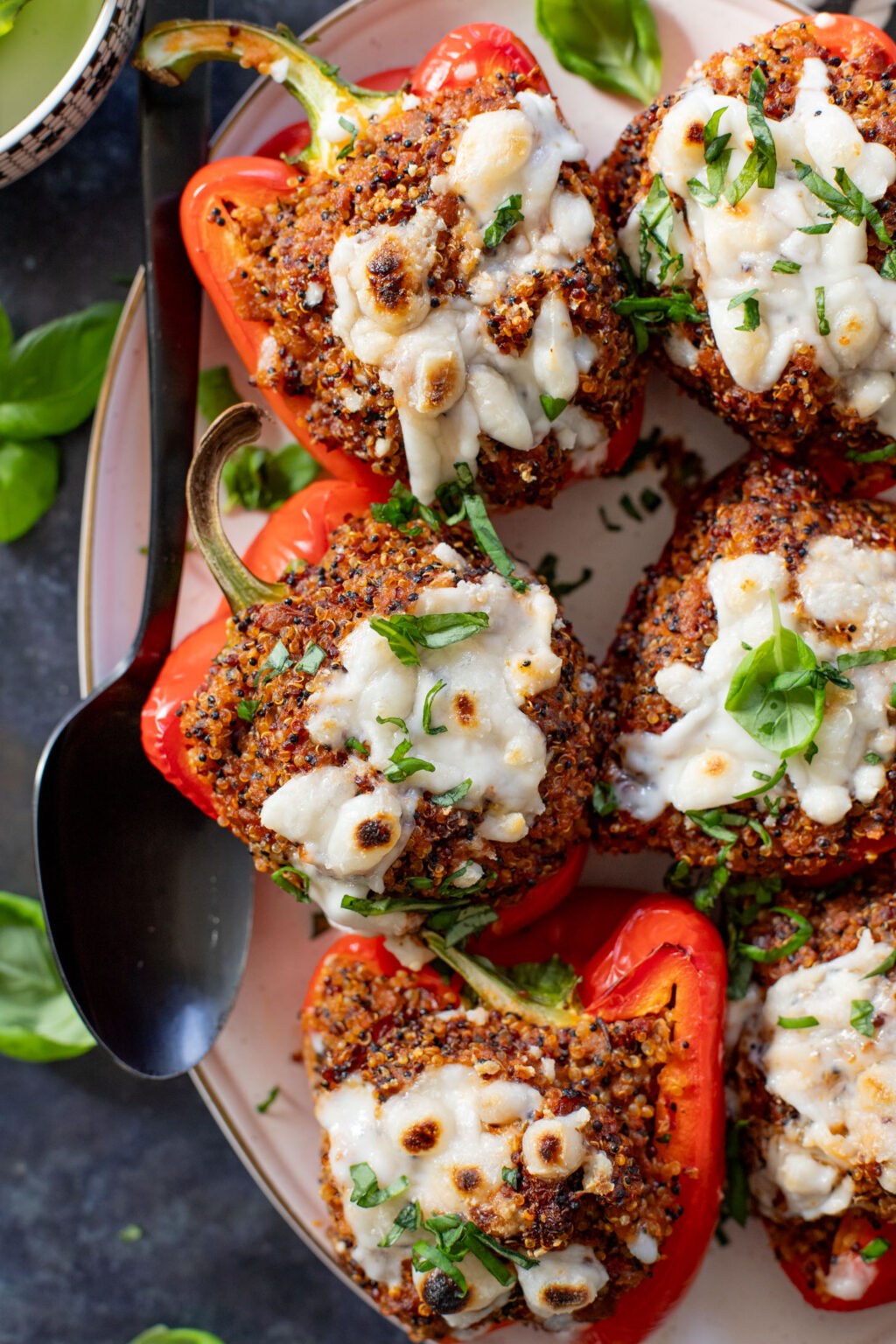 Mediterranean Quinoa Stuffed Peppers - This Savory Vegan