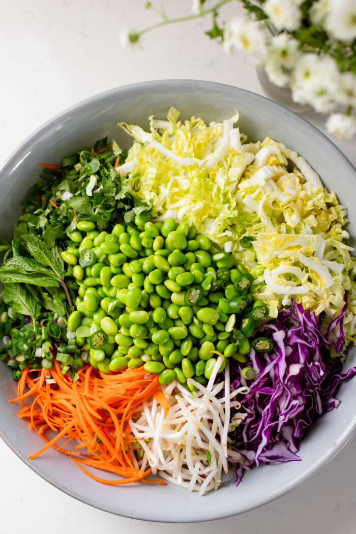 Edamame Rice Noodle Salad - This Savory Vegan