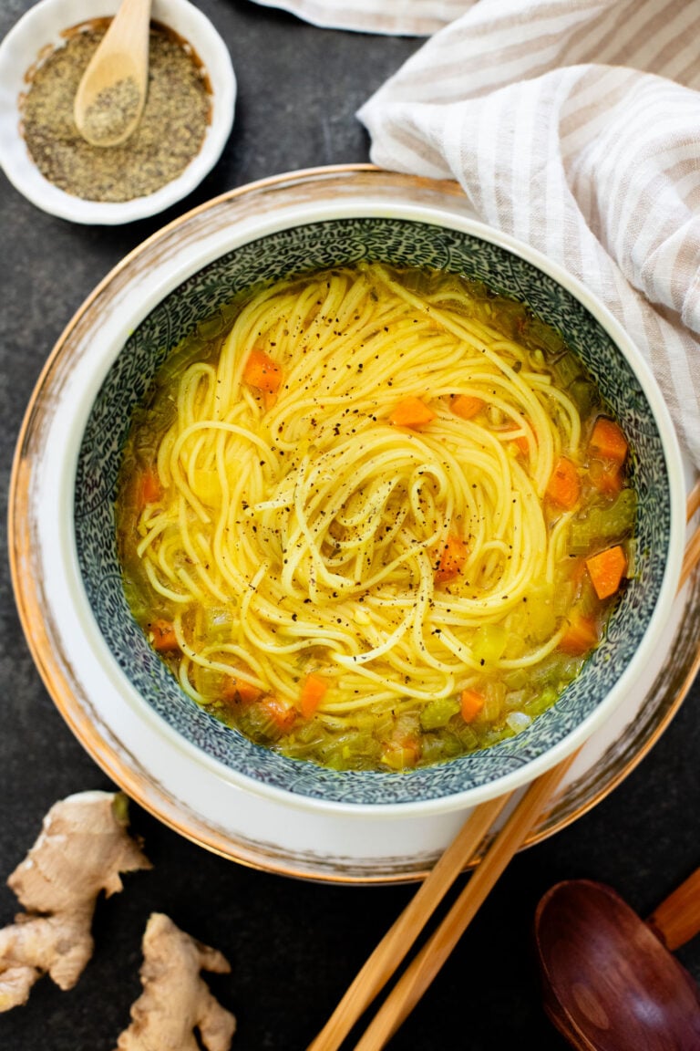 Brothy Ginger Noodle Soup - This Savory Vegan
