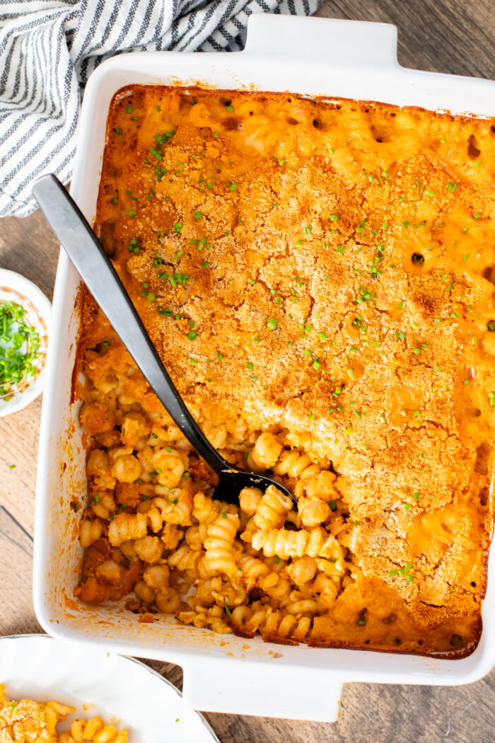 Buffalo Chickpea Pasta Bake - This Savory Vegan