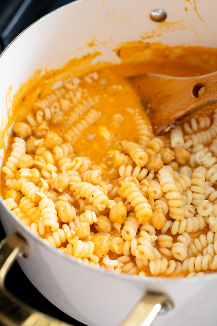 Buffalo Chickpea Pasta Bake - This Savory Vegan