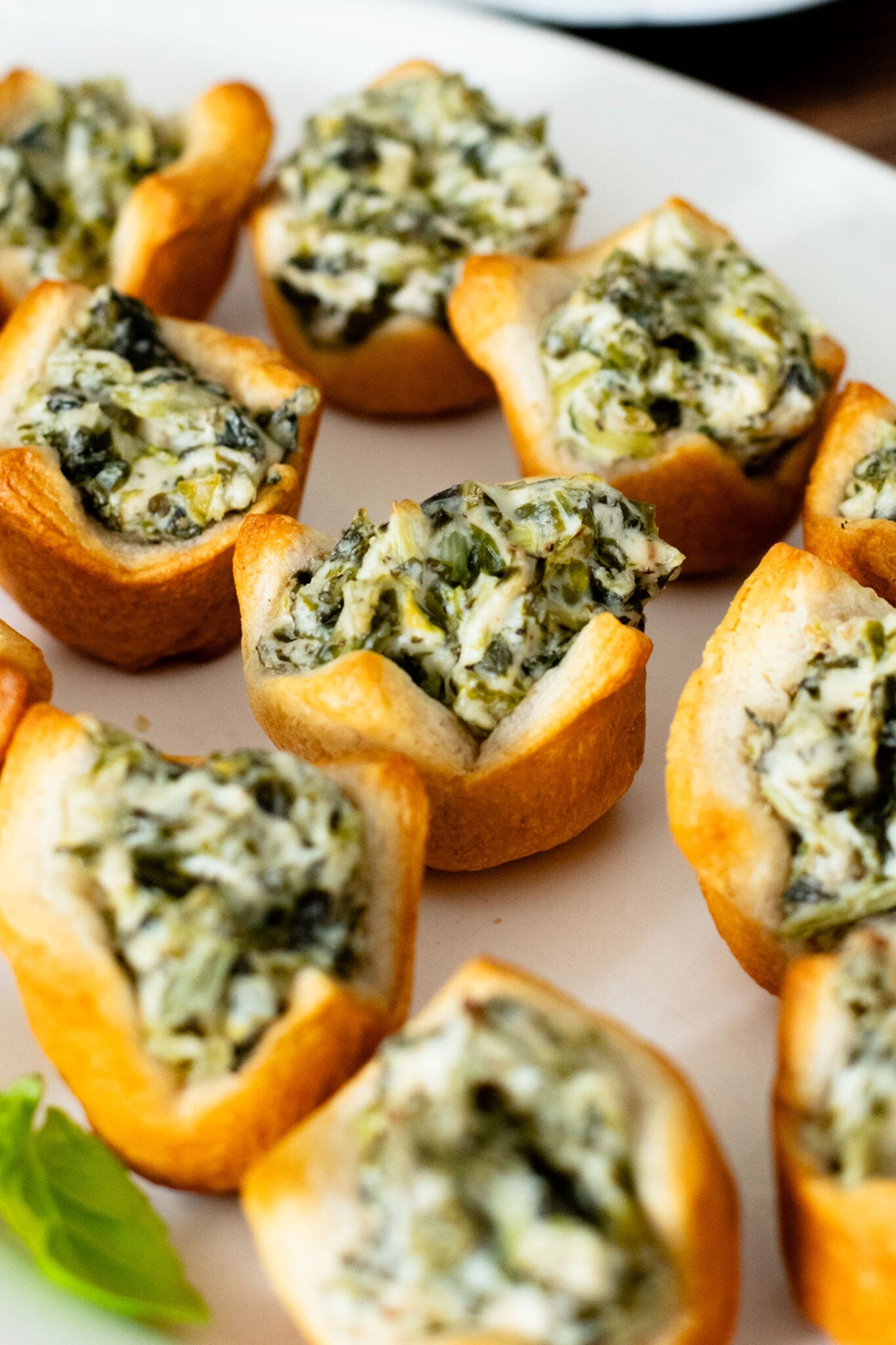 Spinach Dip Crescent Bites - This Savory Vegan