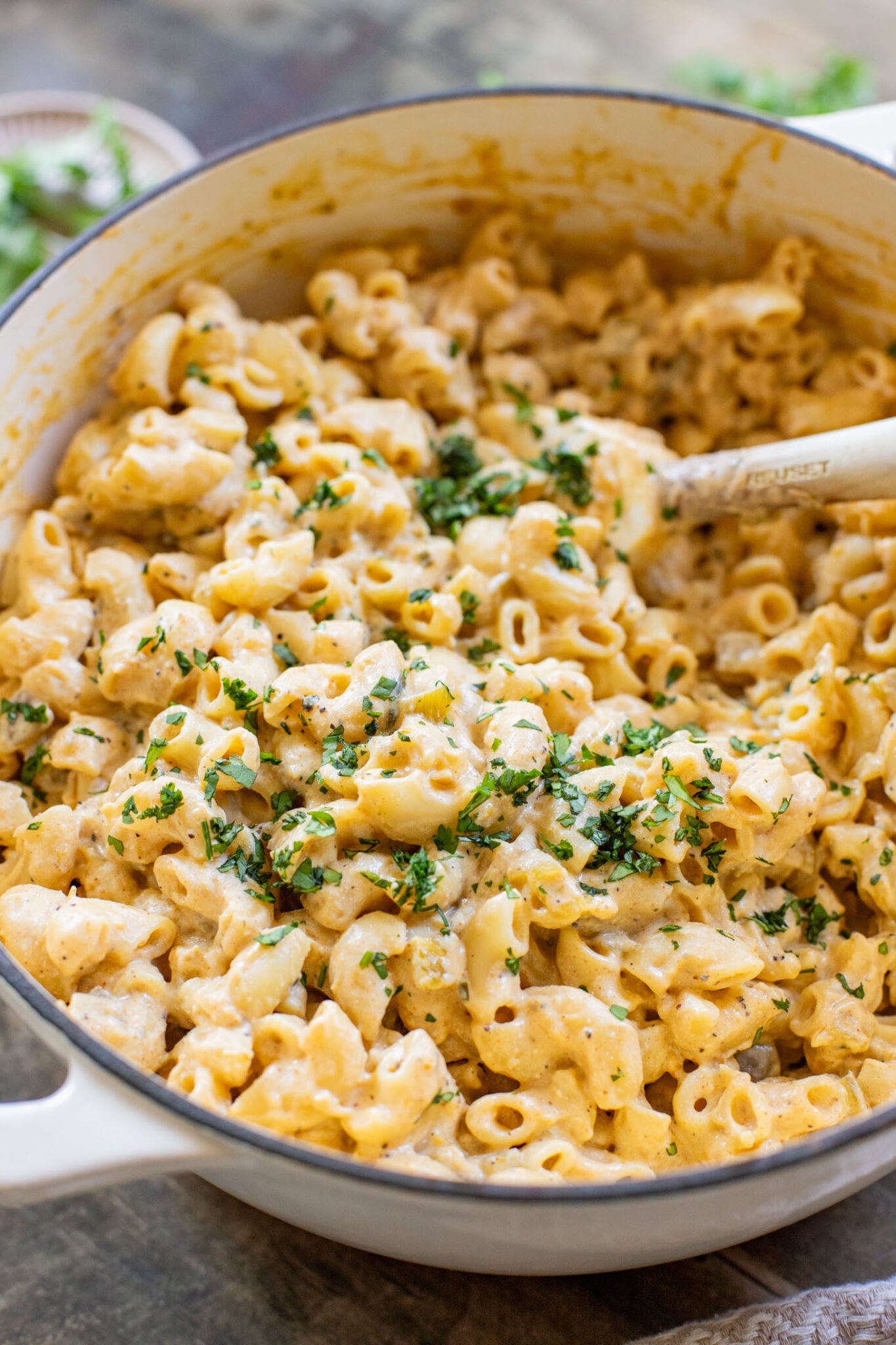 Creamy Green Chile Macaroni - This Savory Vegan