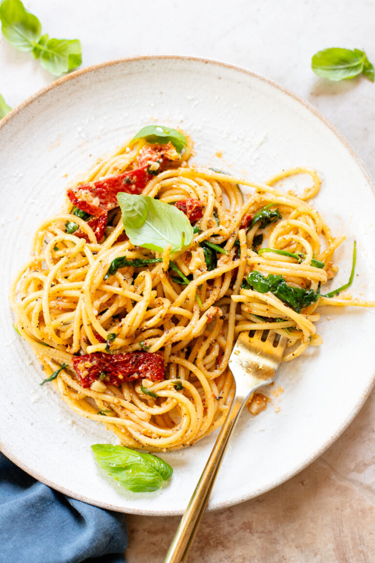 Creamy Sun-Dried Tomato Spaghetti - This Savory Vegan