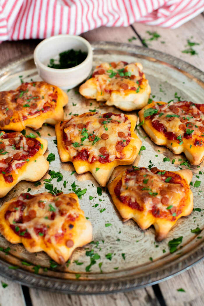 Mini Christmas Tree Pizzas - This Savory Vegan