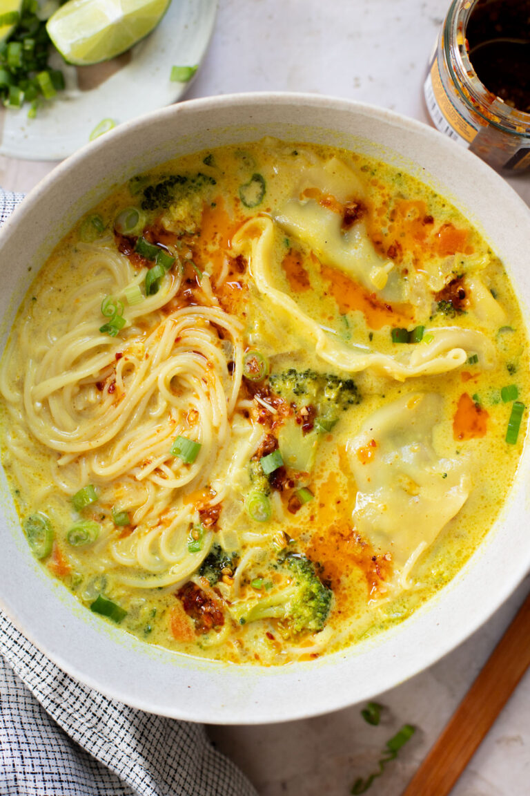 Curried Coconut Wonton Soup (members only) - This Savory Vegan